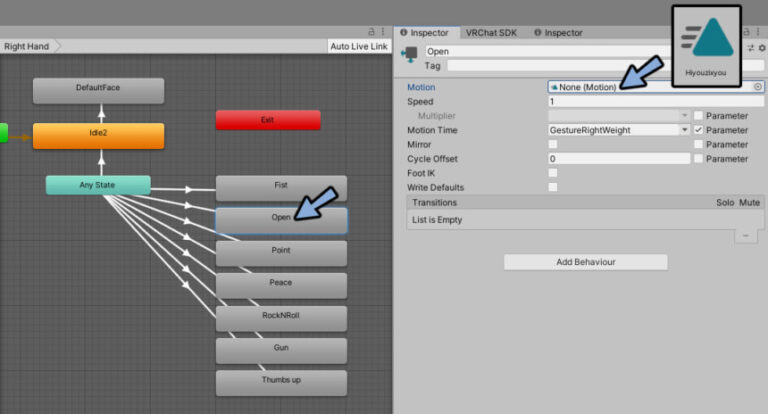 【VRChat】ハンドサインで表情を変える方法（Gesture+Fx） | しぐにゃもブログ