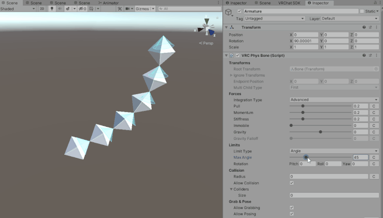 【VRChat】PhysBoneの設定方法・Componentについて | しぐにゃもブログ