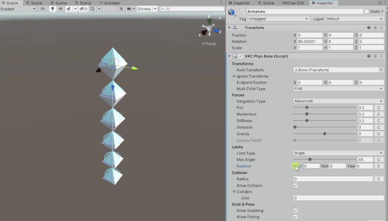 【VRChat】PhysBoneの設定方法・Componentについて | しぐにゃもブログ