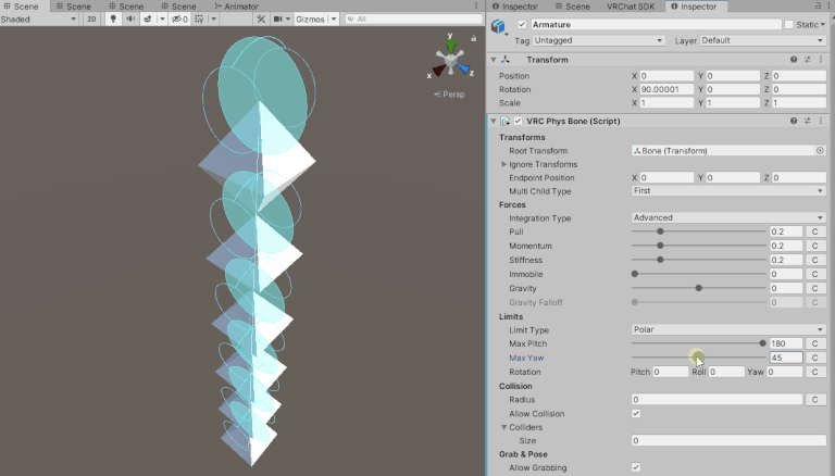 【VRChat】PhysBoneの設定方法・Componentについて | しぐにゃもブログ