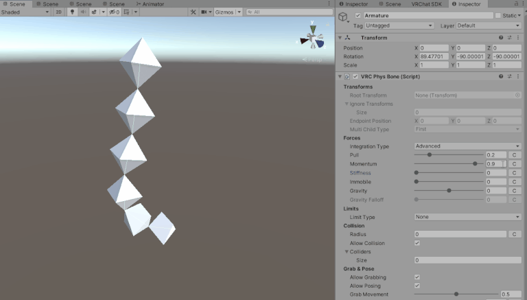 【VRChat】PhysBoneの設定方法・Componentについて | しぐにゃもブログ