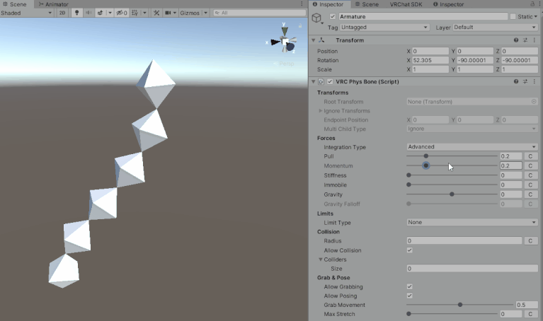 【VRChat】PhysBoneの設定方法・Componentについて | しぐにゃもブログ