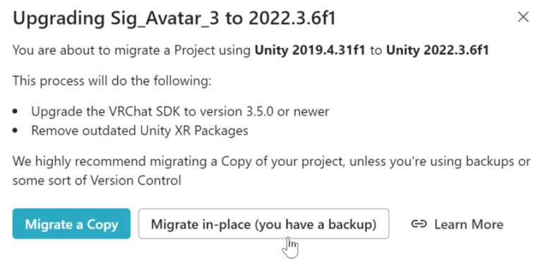【VRChat】プロジェクトをUnity2022.3.6f1にアップデートする方法 | しぐにゃもブログ