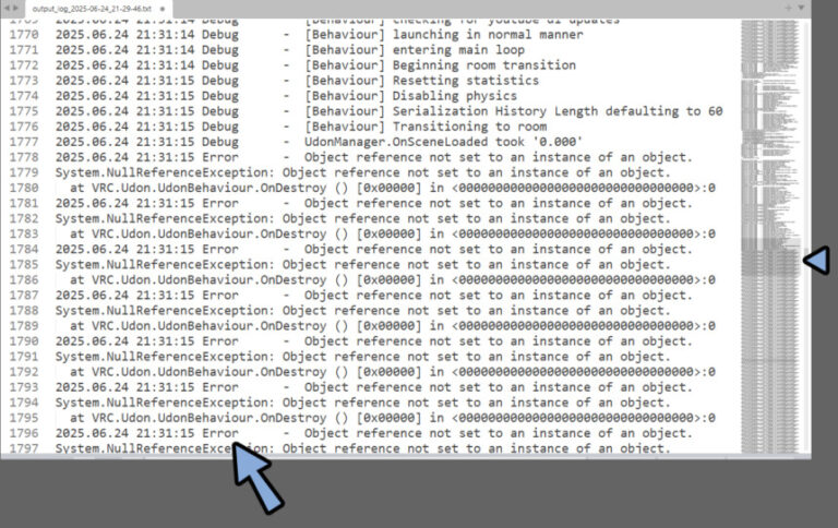 【VRChat】提出用のエラー文入りOutput Log作成方法【エラーログ】 | しぐにゃもブログ