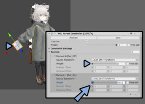 【VRChat】ギミックで追従するボーンを変える方法【VRC Parent Constraint,Modular Avatar】 | しぐにゃもブログ